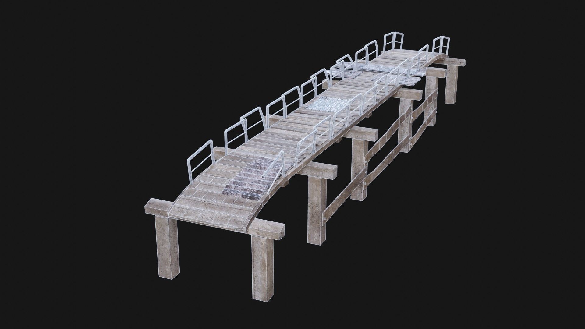 3D model BRIDGE POSTAPO POST APO ROAD RAIL RIVER PASSING COLLECTION ...