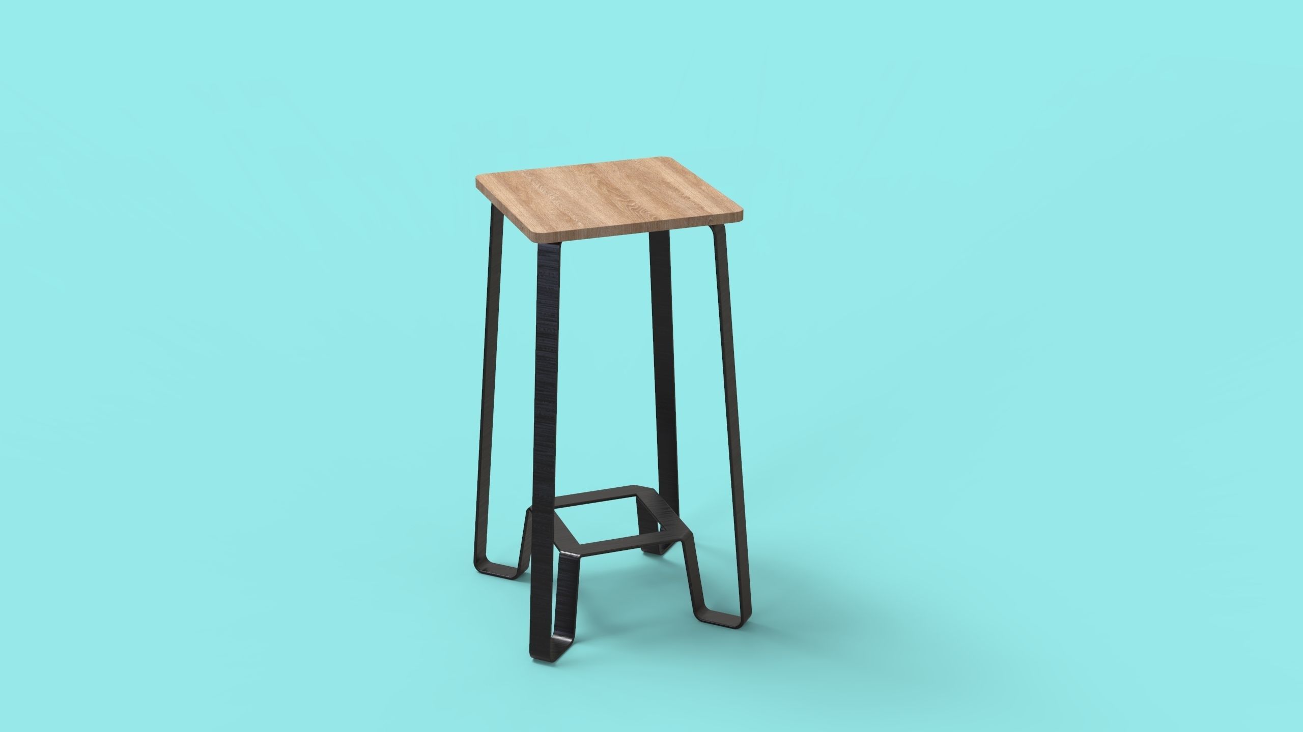 Plywood Bar Stool Minimal 3D model | CGTrader