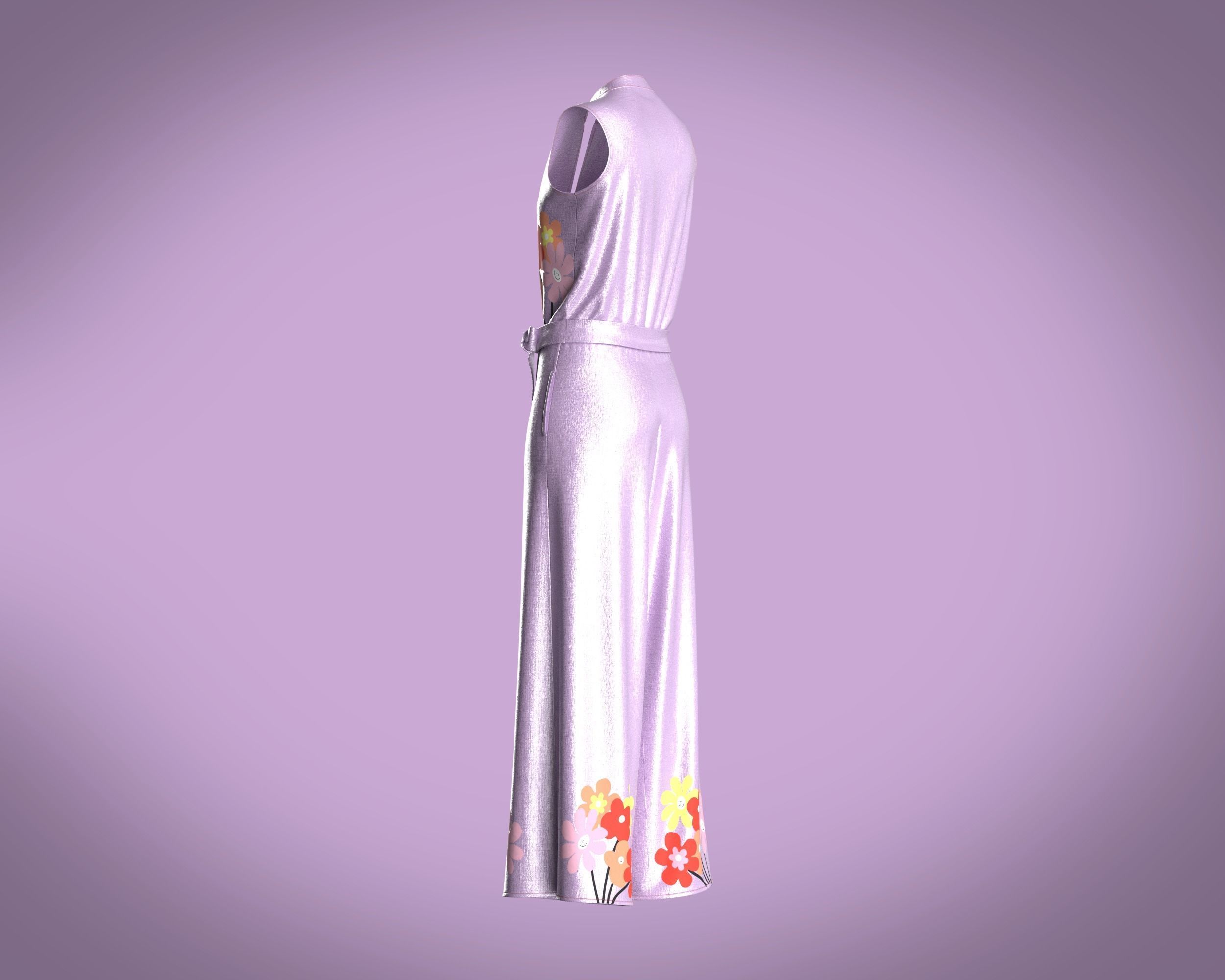 Girls Silk Dress 3D model | CGTrader