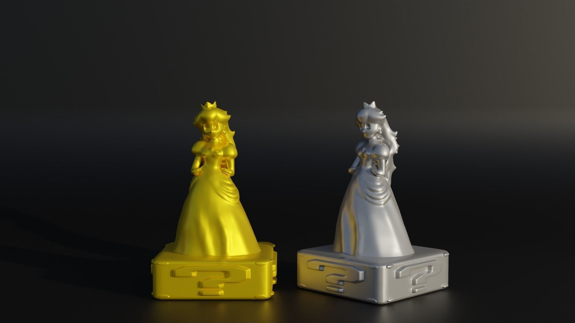 Super Mario Character Figure Chess Set - 6 Different Character 3D model ...