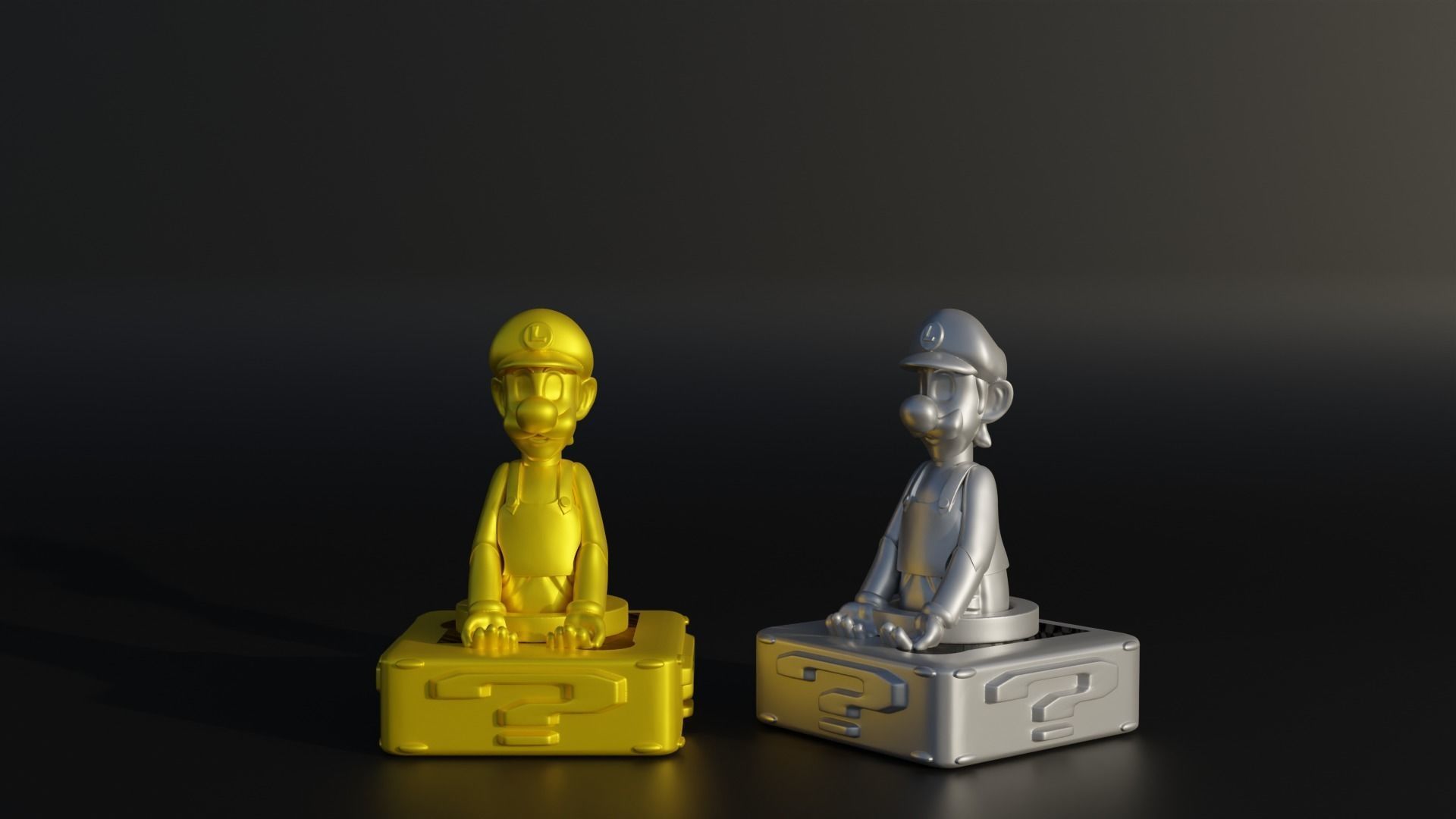 Super Mario Character Figure Chess Set - 6 Different Character 3D model ...