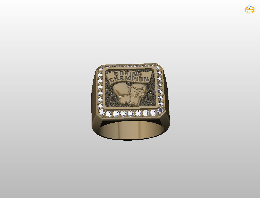 Gold ring boxing 3D model 3D printable | CGTrader
