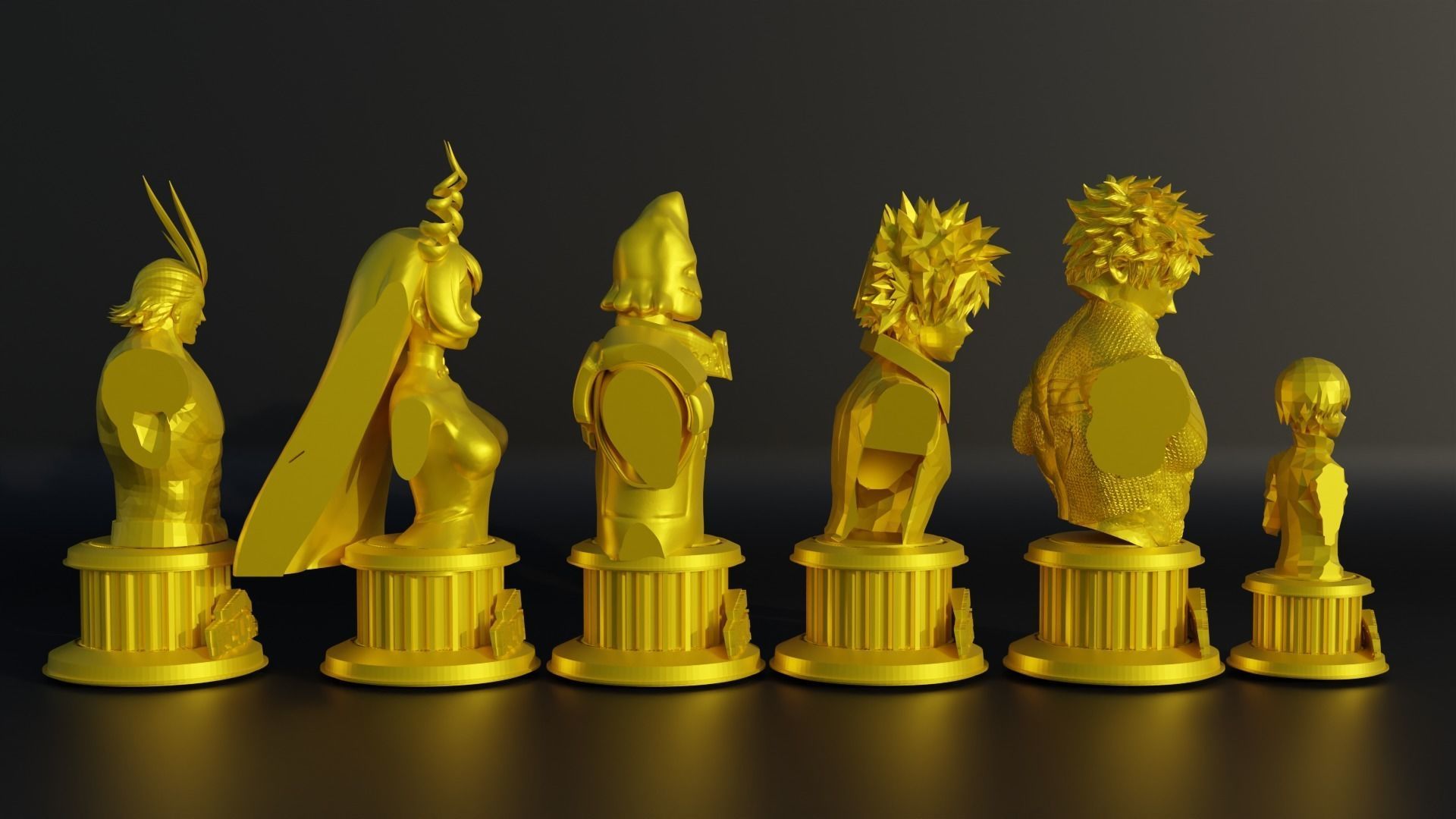 Anime Character Chess Set - Popular 12 Character 3D model 3D printable ...