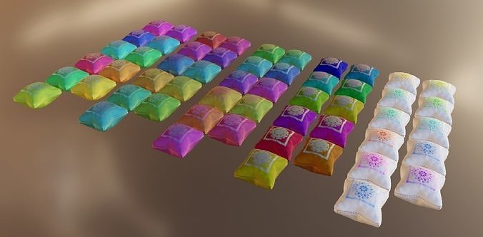 3D model PILLOW SET VR / AR / low-poly | CGTrader