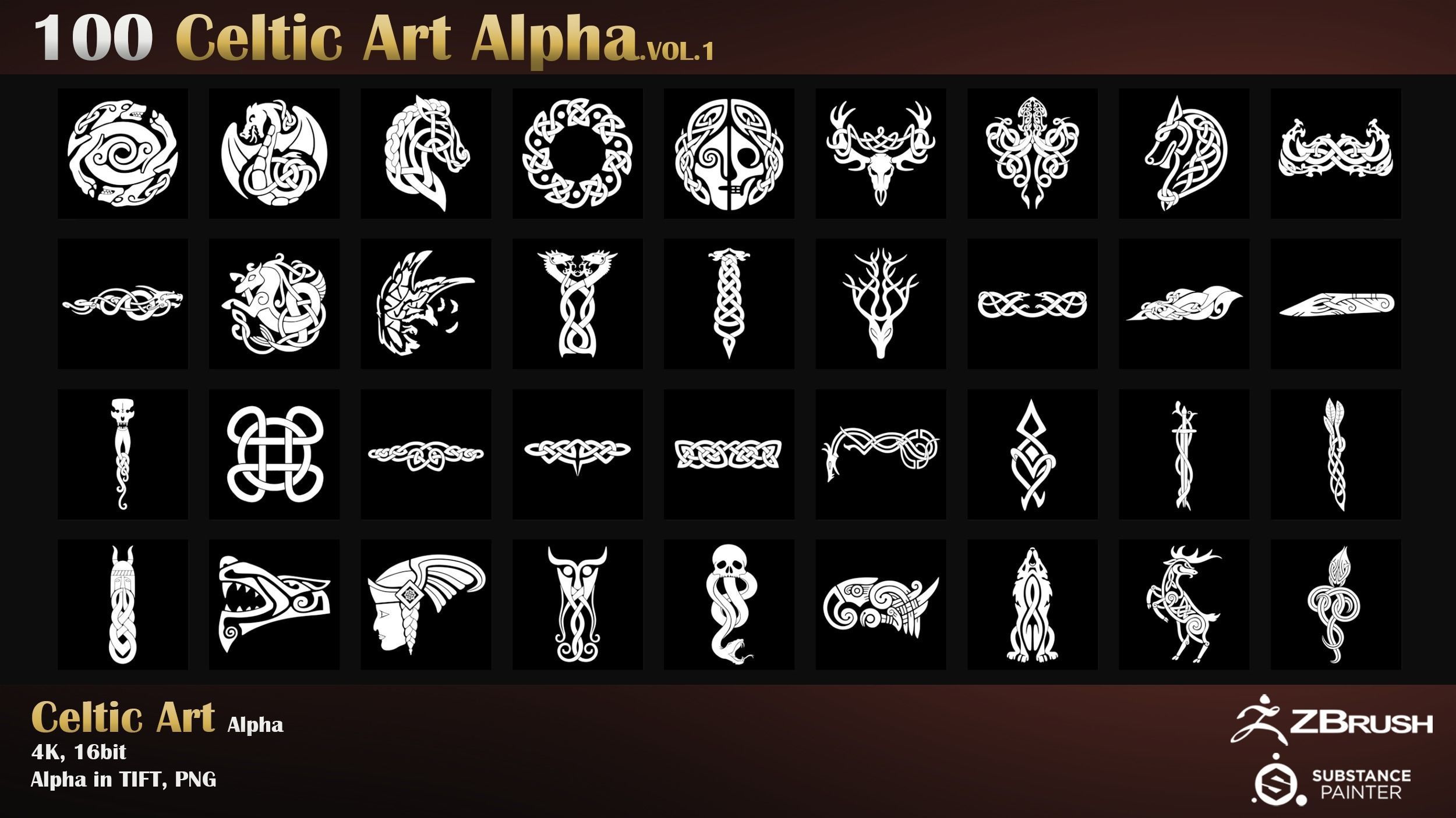 Celtic Art Alpha Texture | CGTrader