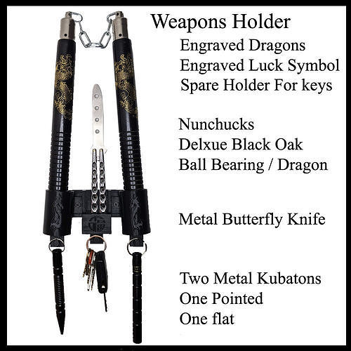 Weapon Holder for Nunchaku Butterfly Knife kubaton and keys 3D model | CGTrader