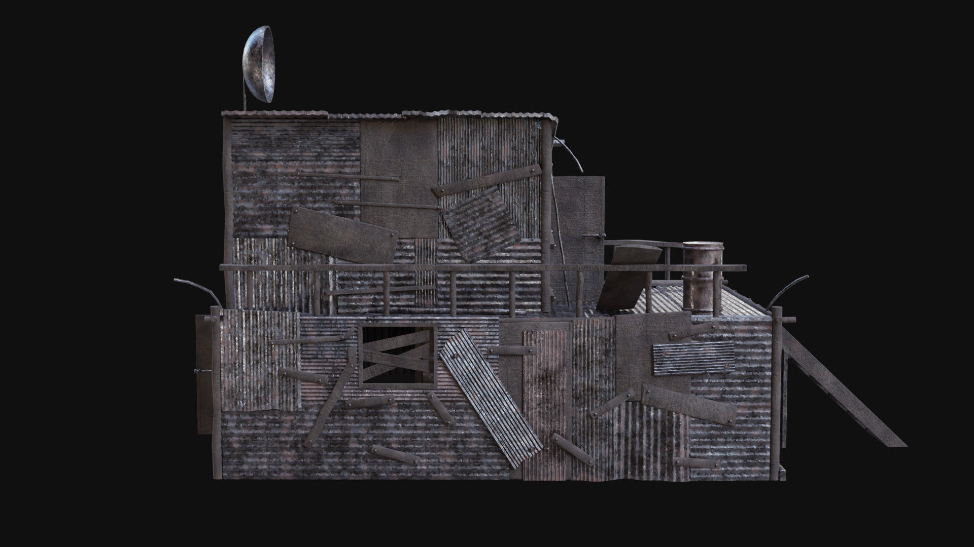 3D model SHELTER POST APO HOUSE HUT IMPROVISED PLATE DEBRIS SURVIVAL ...