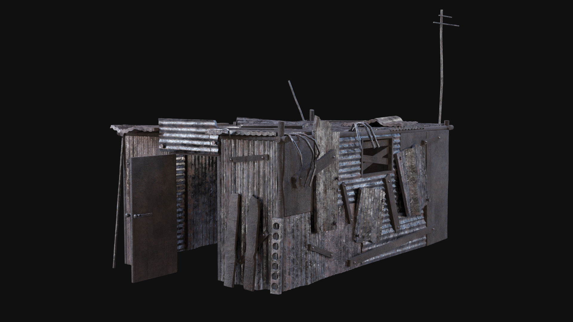 3D model SHELTER POST APO HOUSE HUT IMPROVISED PLATE DEBRIS SURVIVAL ...