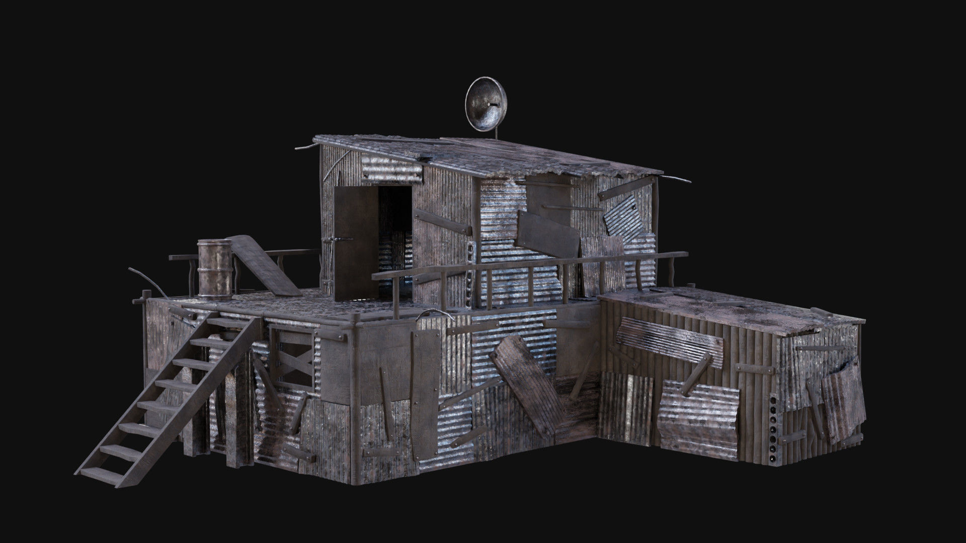 3D model SHELTER POST APO HOUSE HUT IMPROVISED PLATE DEBRIS SURVIVAL ...