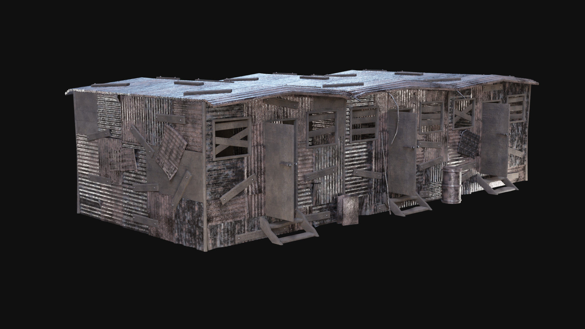 3D model SHELTER POST APO HOUSE HUT IMPROVISED PLATE DEBRIS SURVIVAL ...