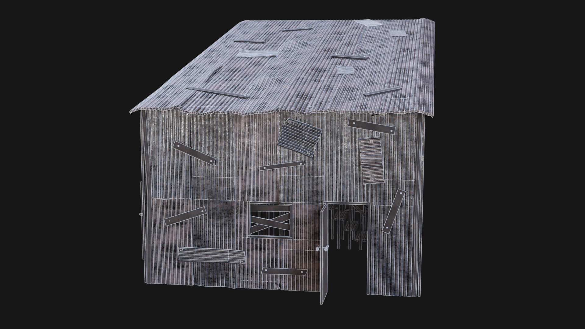 3D model SHELTER POST APO HOUSE HUT IMPROVISED PLATE DEBRIS SURVIVAL ...
