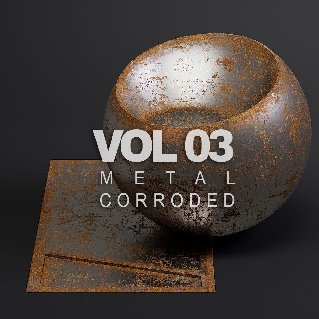 Texture Metal vol03 Corroded 8K Seamless PBR Materials VR / AR / low ...