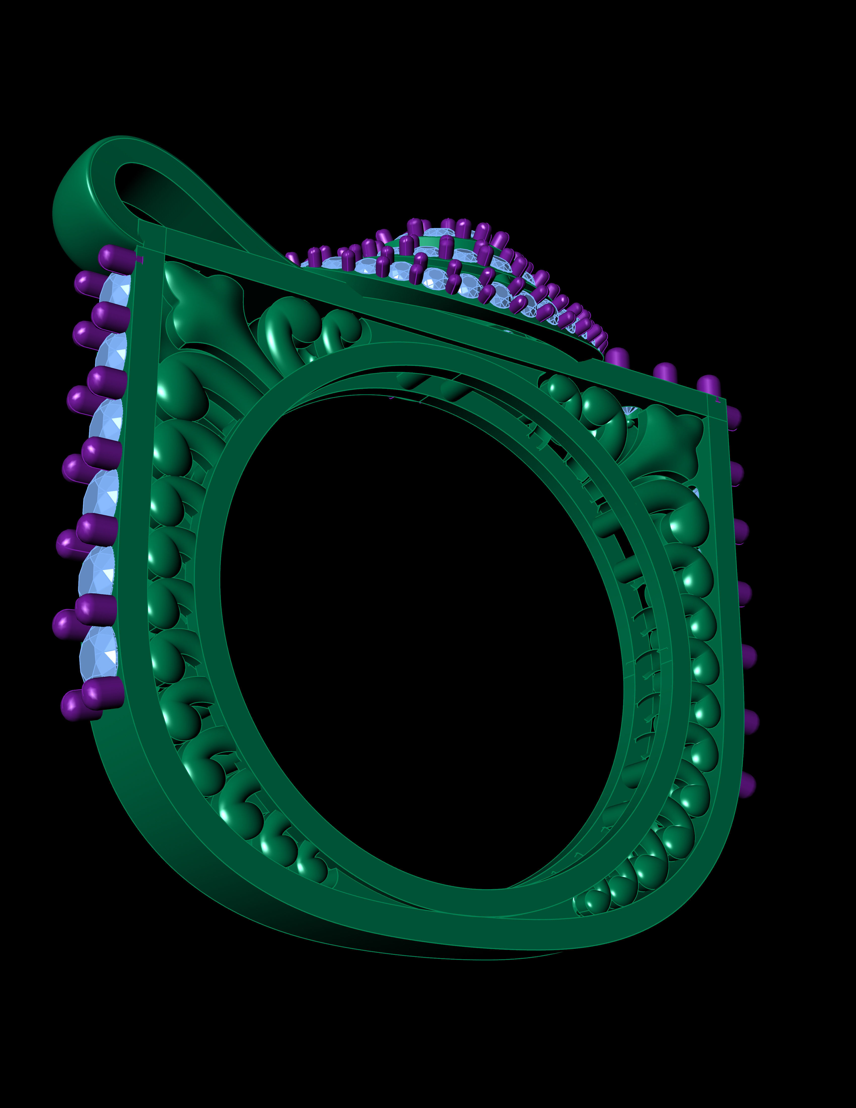 Poat Of Genie Daimond Ring With Antique Plain Work Ring 3d Model 3D ...