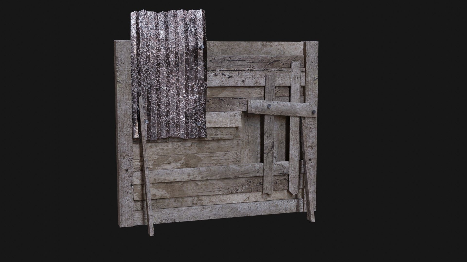 3D model PALISADE POSTAPO WALL BARRIER FENCE FORT SURVIVAL ZOMBIE PACK ...