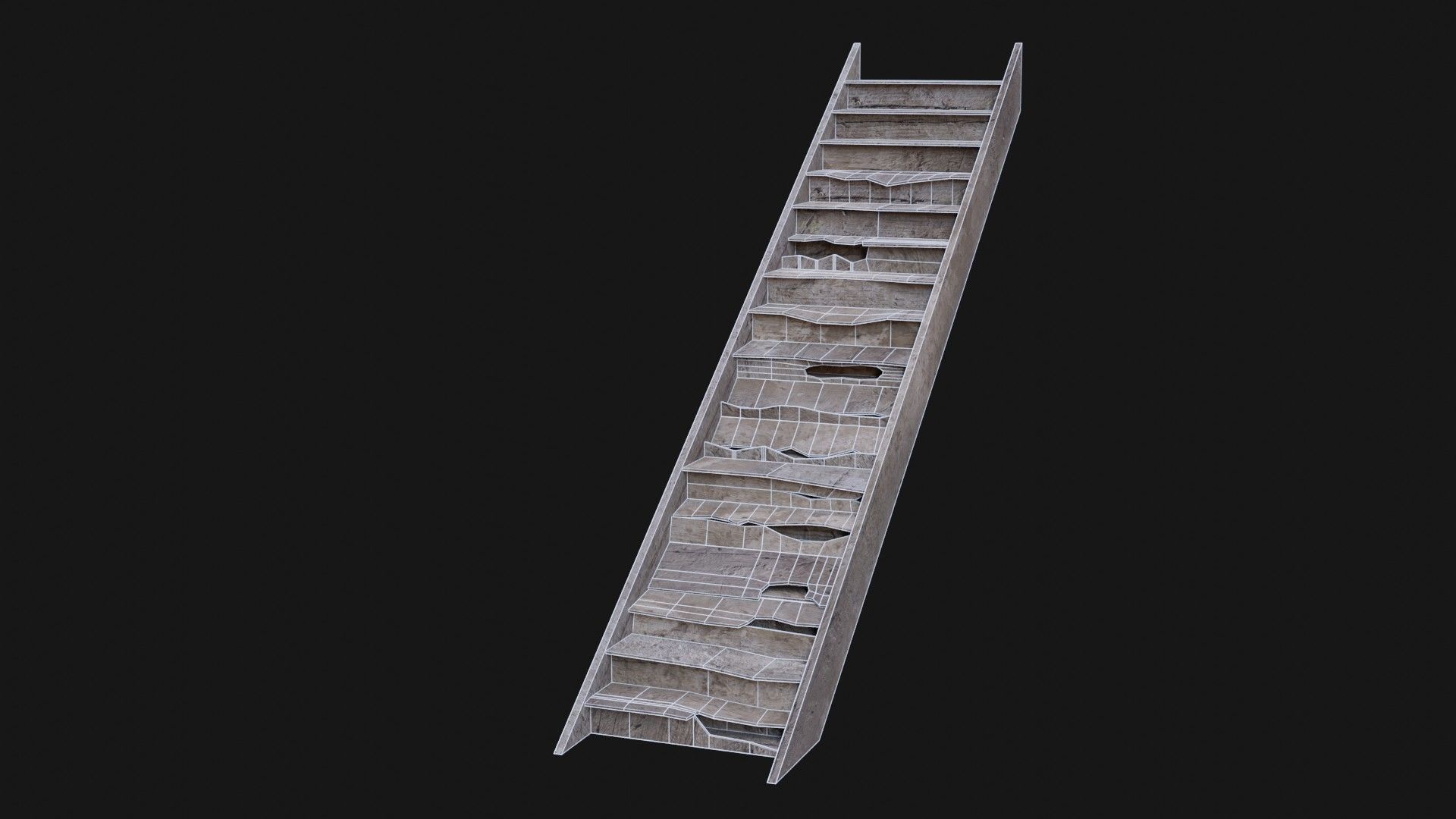 3D model POST APO STAIRS IMPROVISED STAIRCASE COLLECTION PACK AAA VR ...