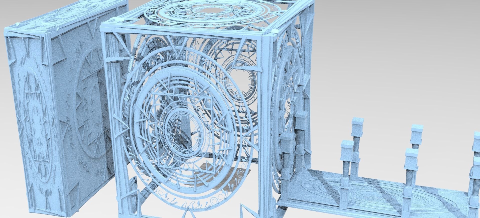 Observatory Baroque Floor Abstract pillars 4 3D model | CGTrader