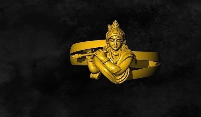 krishna murthy gold ring silver jewelry 3D model 3D printable | CGTrader