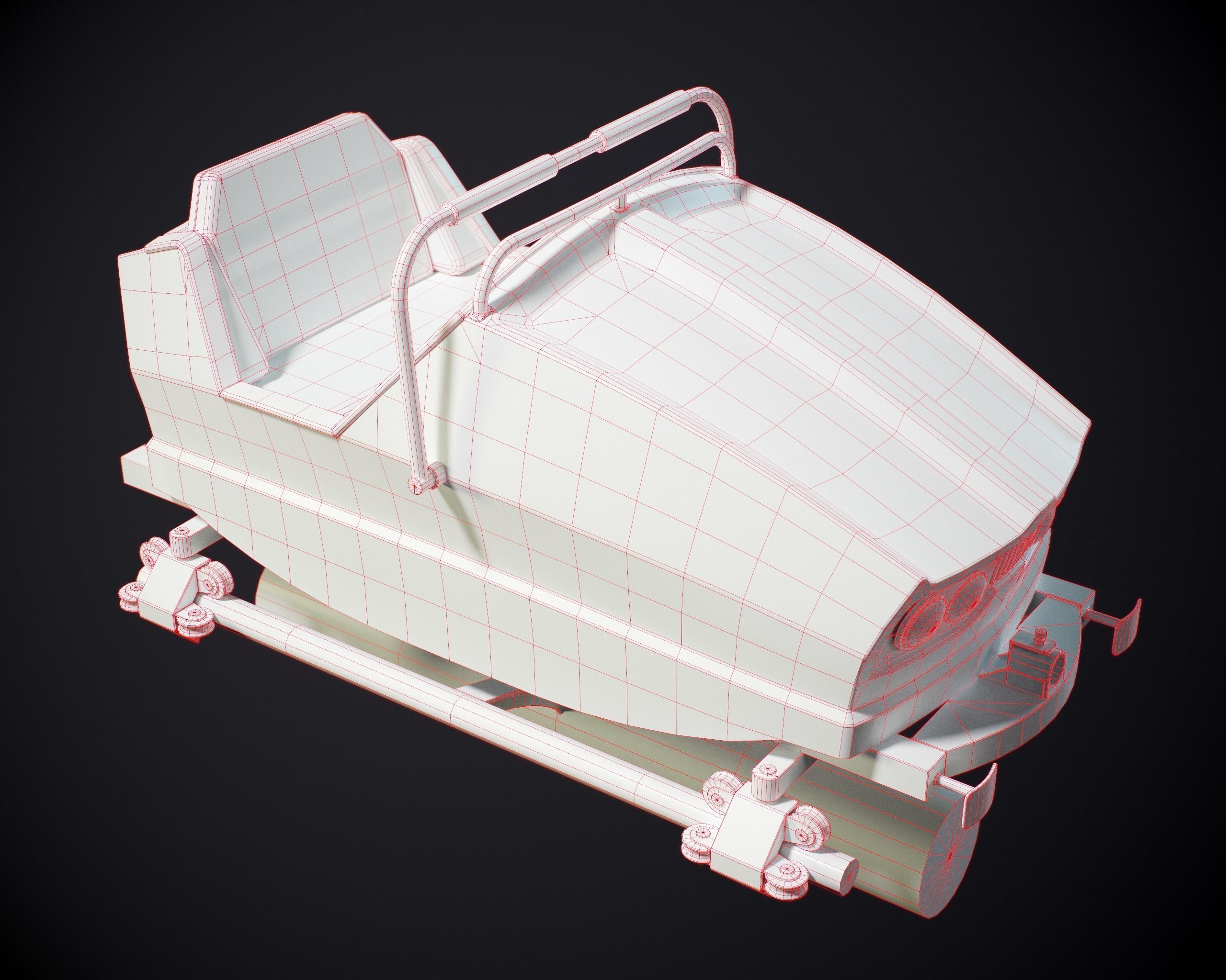 3D model Roller Coaster Cart 02 PBR Game Ready VR / AR / low-poly ...