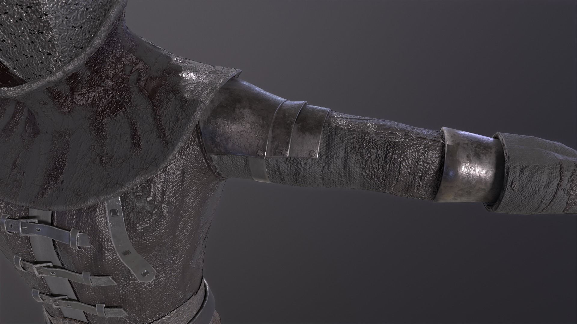 3D model dark fantasy medieval soldier knight armor VR / AR / low-poly ...