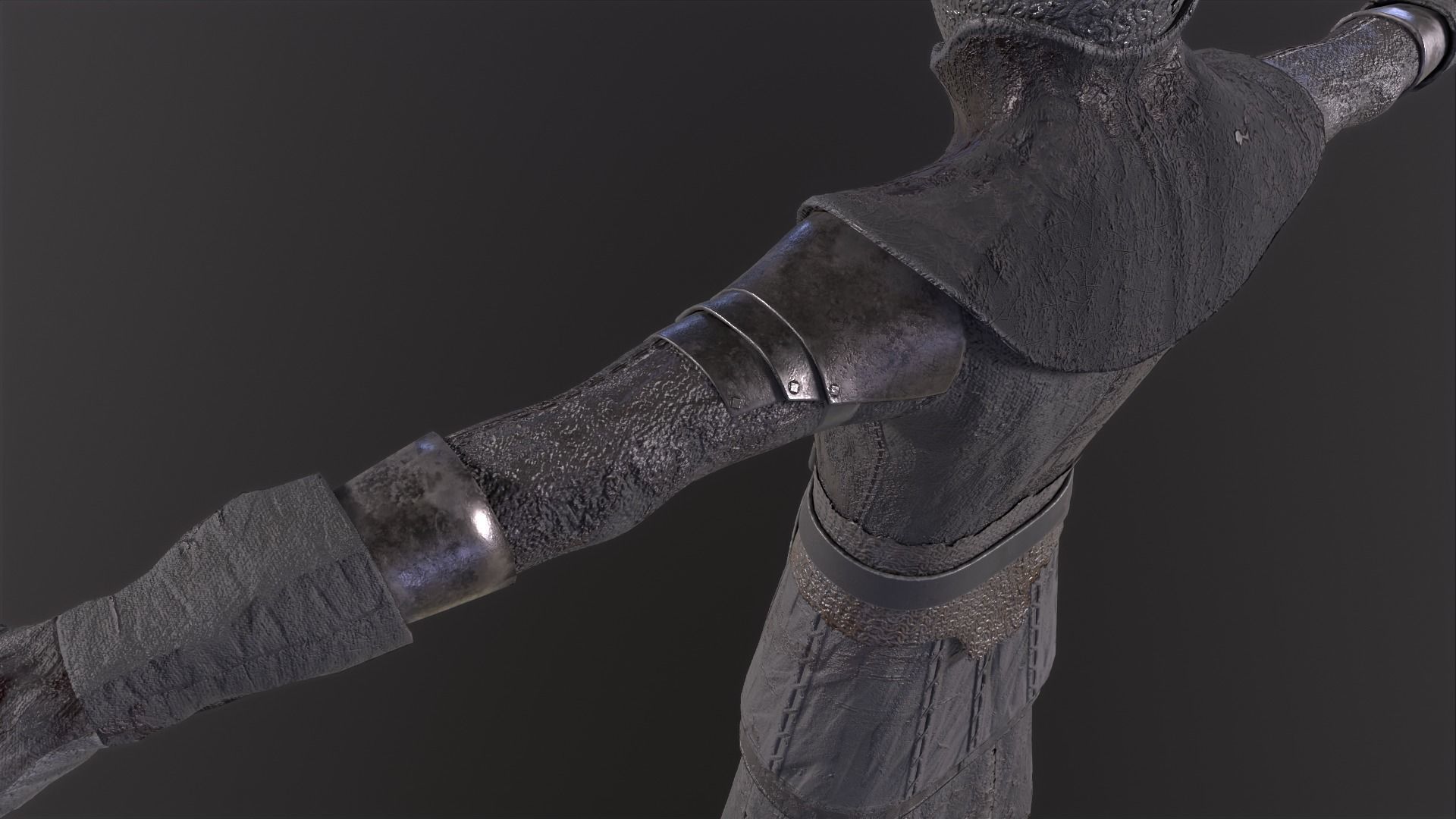 3D model dark fantasy medieval soldier knight armor VR / AR / low-poly ...