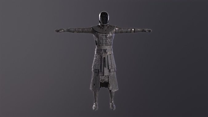 3D model dark fantasy medieval soldier knight armor VR / AR / low-poly ...