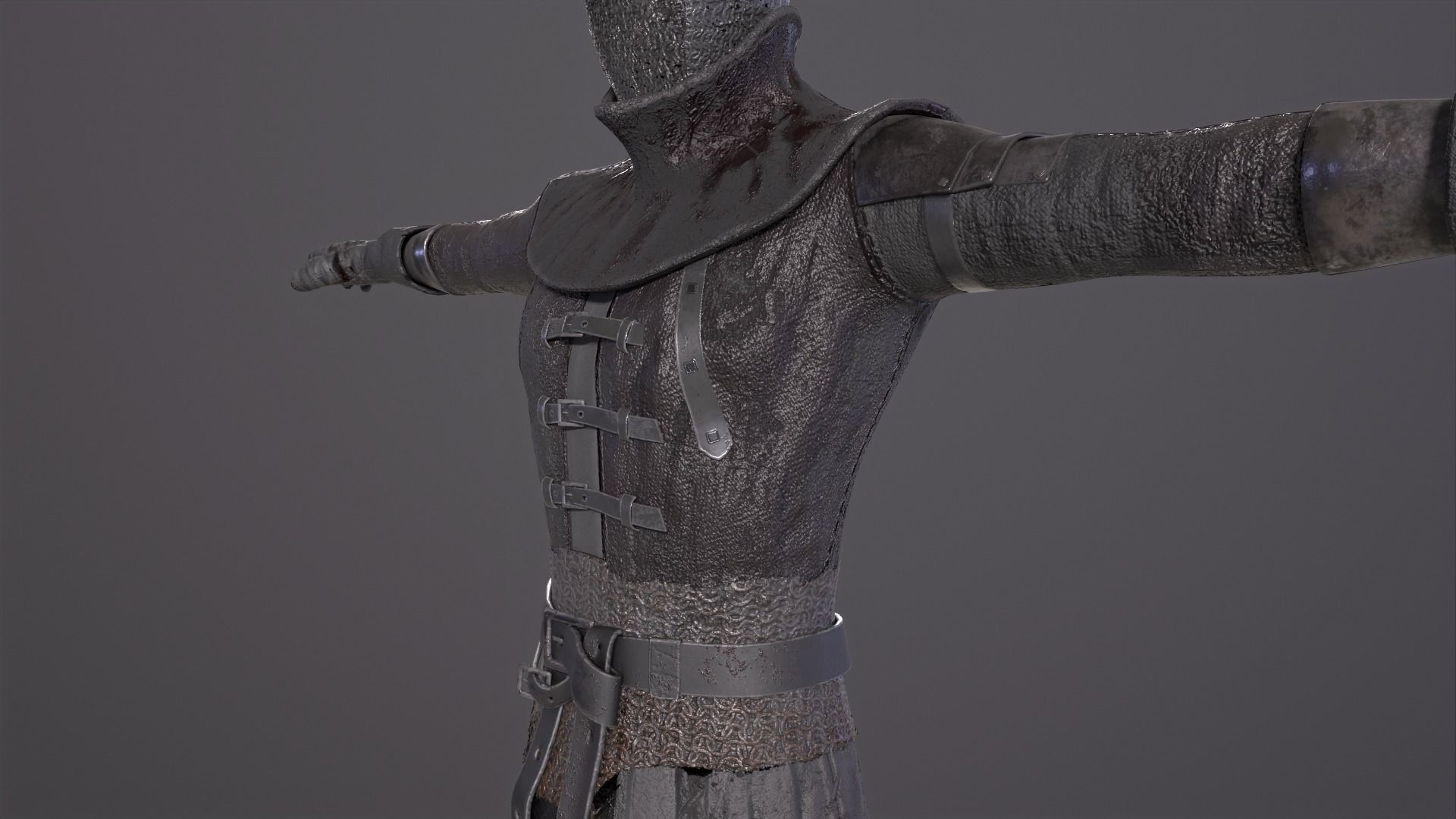 3D model dark fantasy medieval soldier knight armor VR / AR / low-poly ...