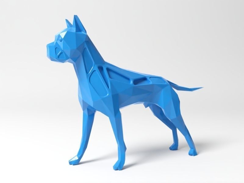Polygon German Boxer Dog 3D model 3D printable | CGTrader