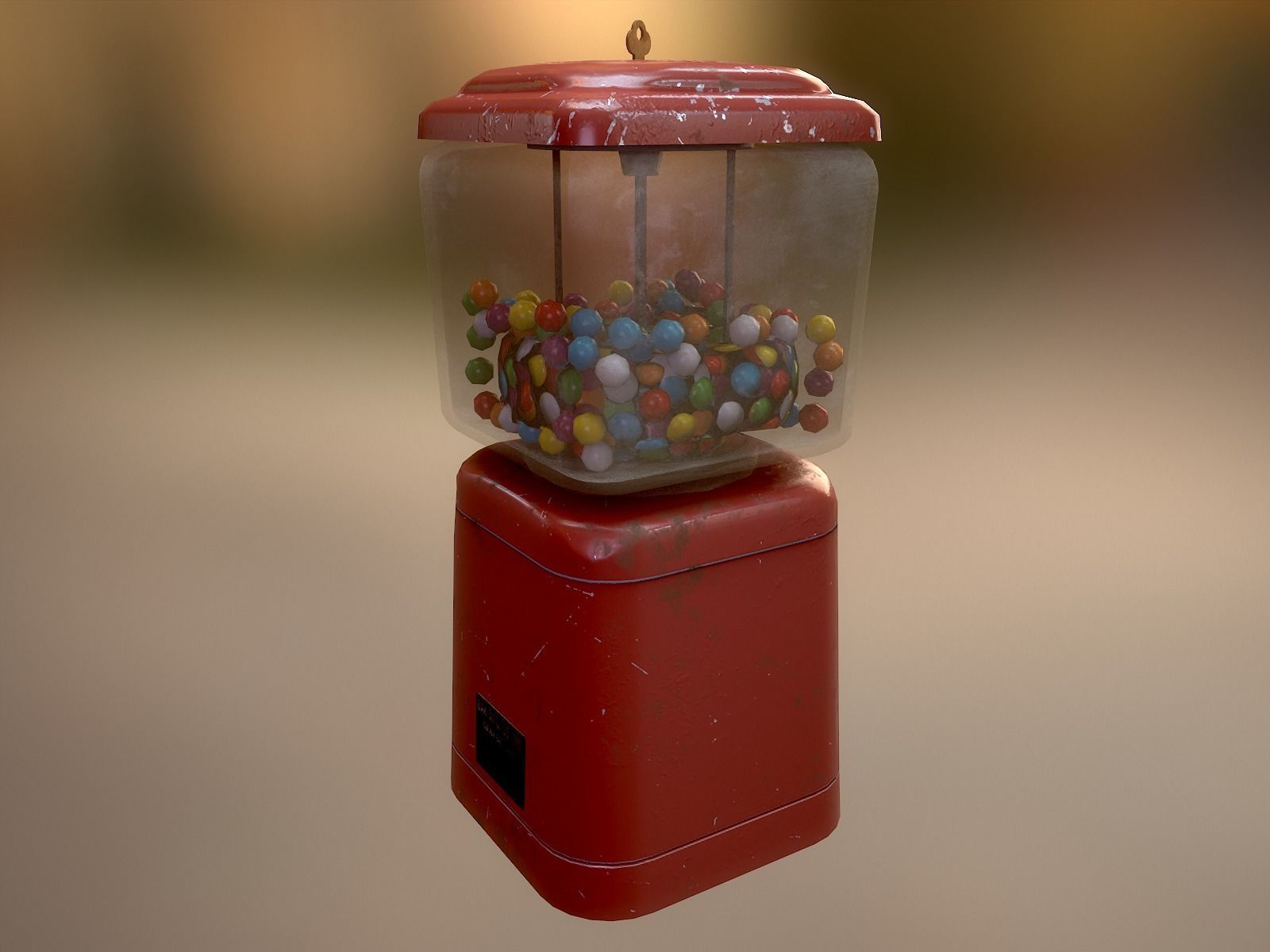 3D model Vintage Candy Gumball Machine - Low-poly Game-ready PBR 3D ...