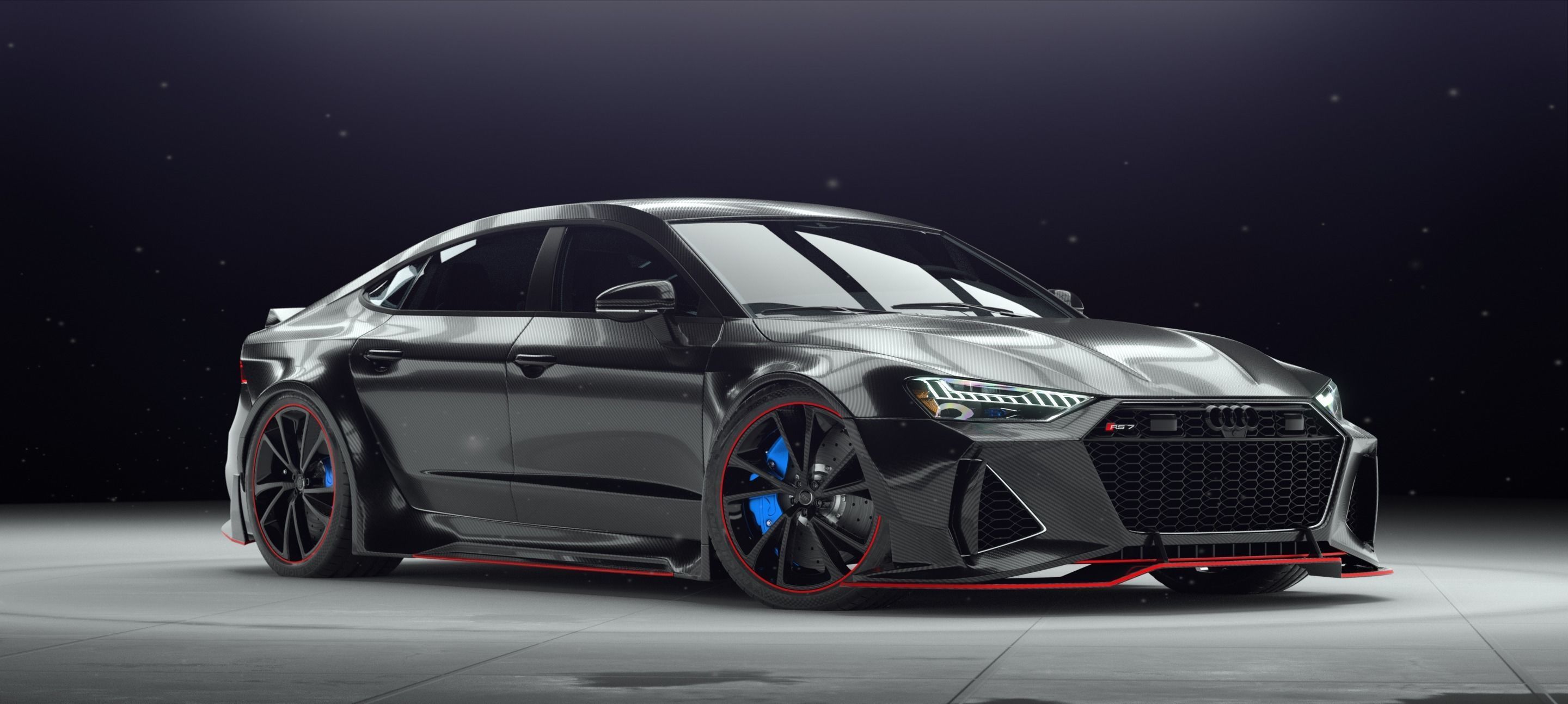 High Poly Widebody Audi RS7 3D model | CGTrader