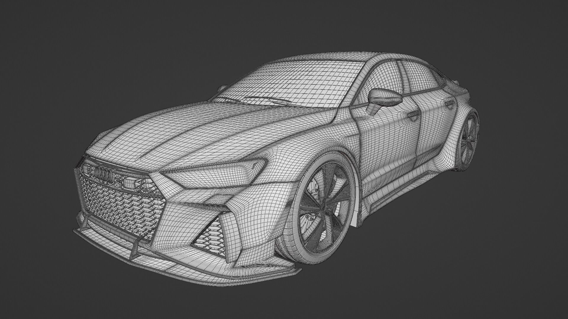 High Poly Widebody Audi RS7 3D model | CGTrader