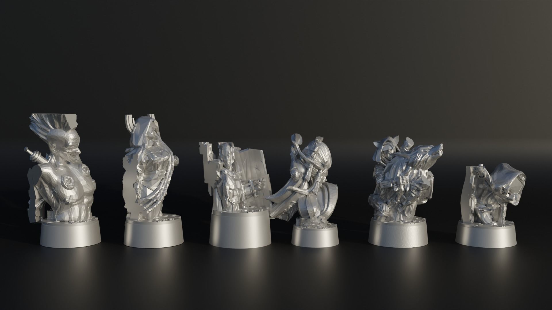 CyberPunk Chess Set - Game Chess With 6 Different Model 3D model 3D ...