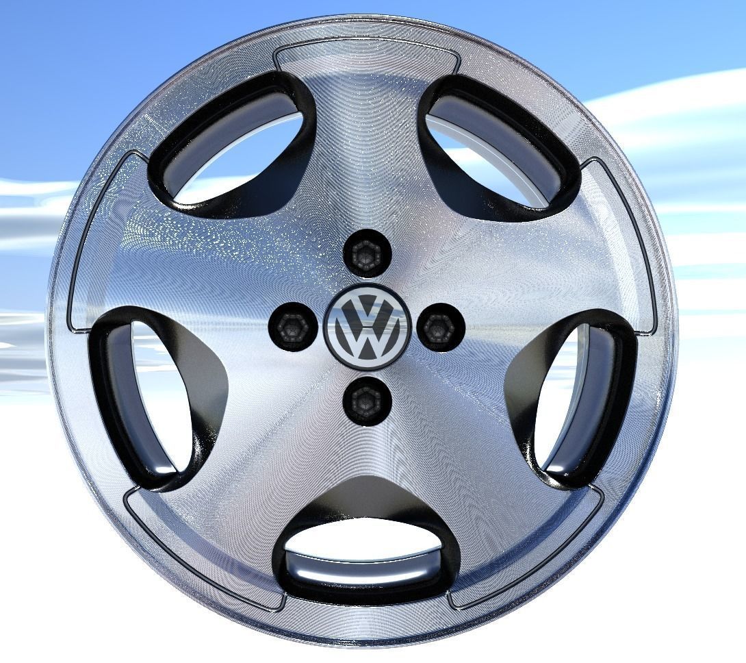 VW Golf Fire and Ice Alloy Rim Wheel - Hi Res 3D model | CGTrader