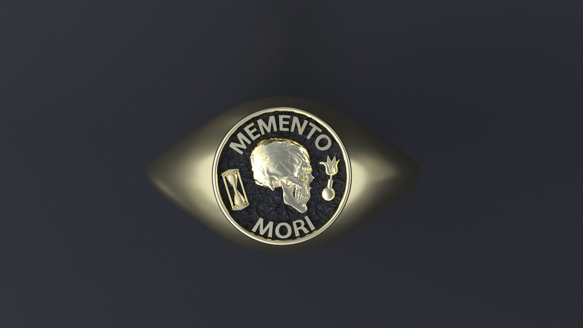 Men ring with the ancient symbols MOMENTO MORI cnc model or 3D 3D model ...