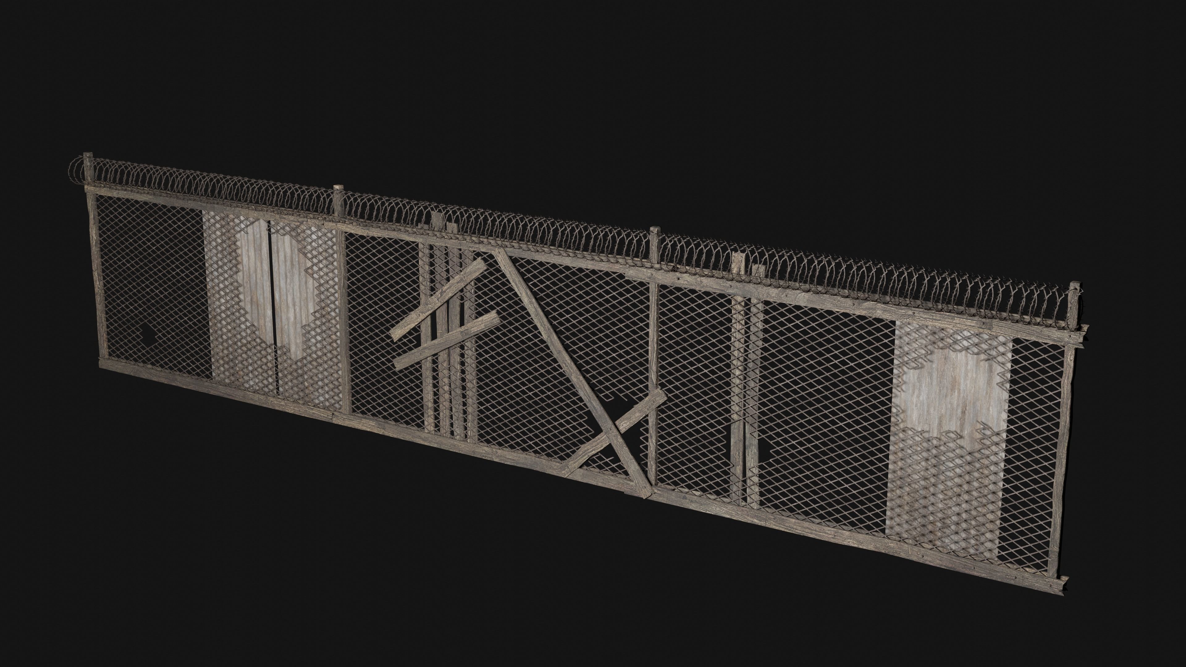 3D model POST APO PALISADE WALL BARRIER BARRICADE FENCE FORT COLLECTION ...