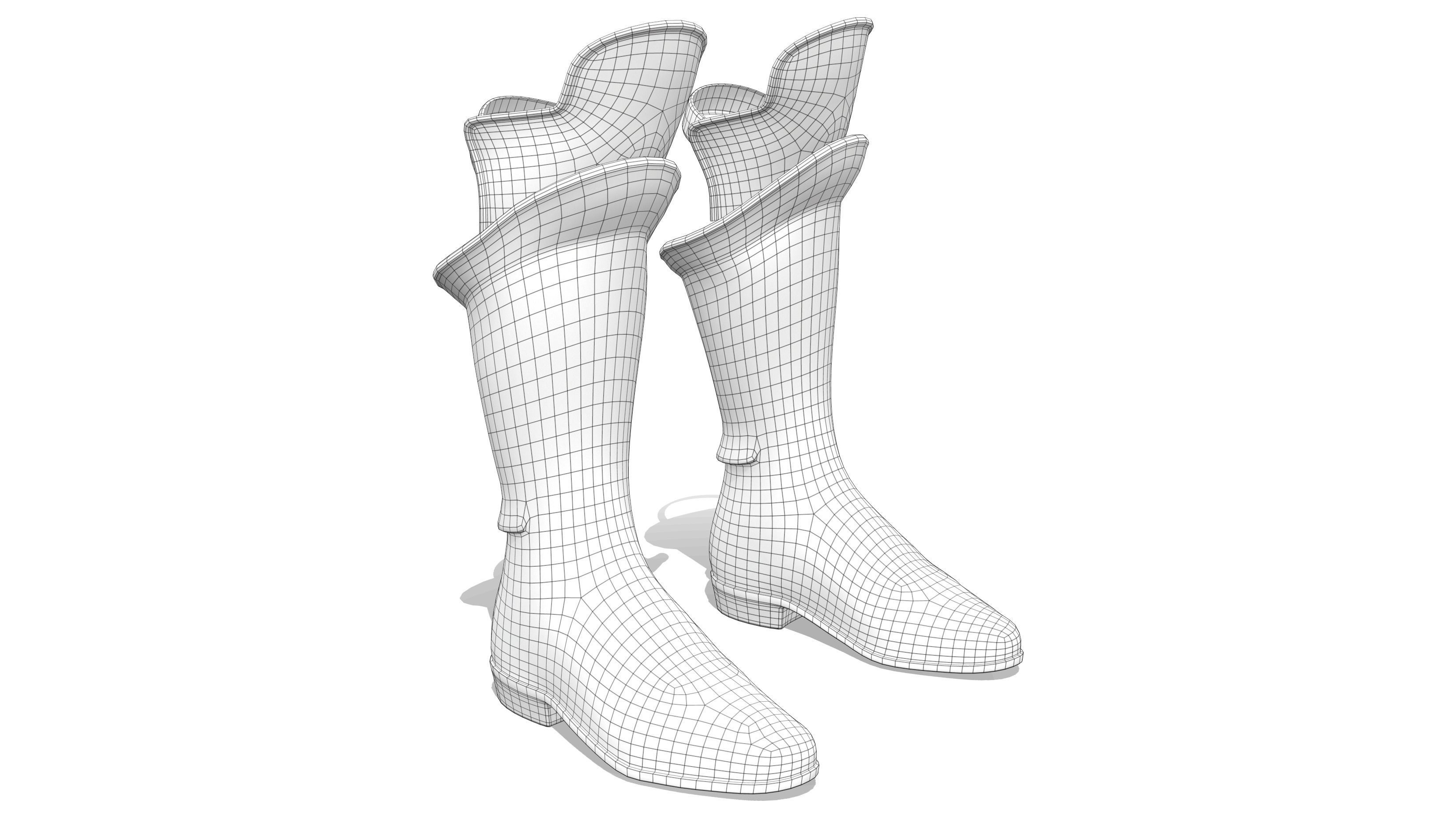 3D model Medieval Metal Knight Boots VR / AR / low-poly | CGTrader