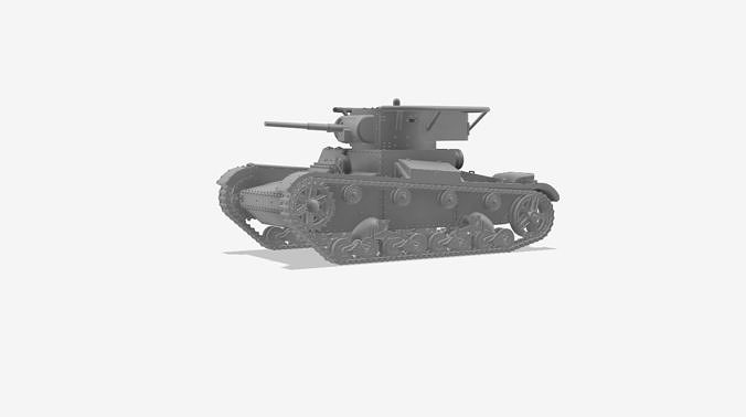 T-26 Mod 1933 - Light tank - 1-100 scale 3D model 3D printable | CGTrader