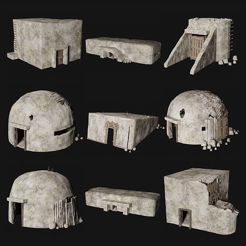3D model BUNKER SHELTER POSTAPO HIDE HOUSE SURVIVAL IMPROVISED ...