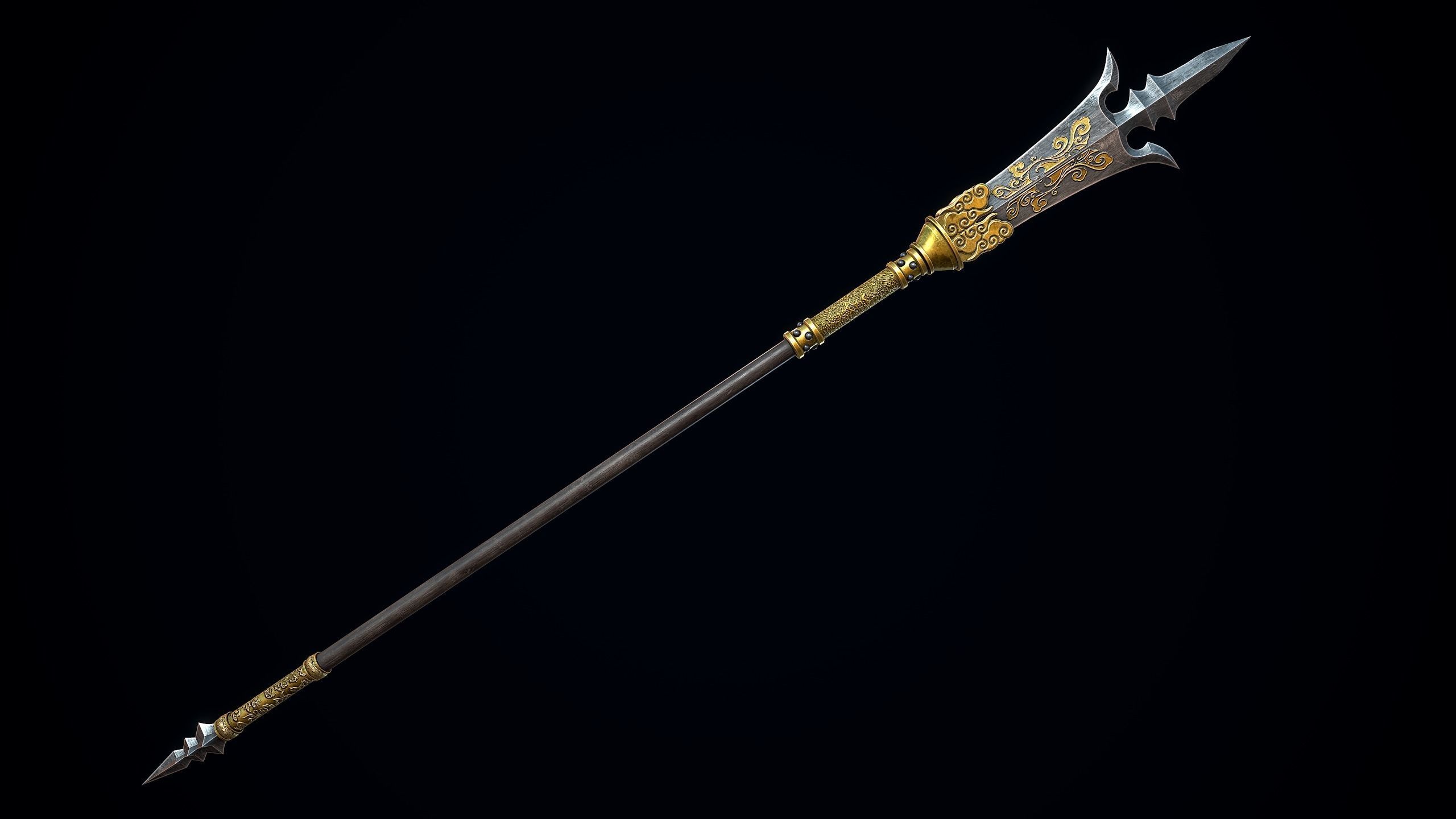 3D model Chinese Trident Spear VR / AR / low-poly | CGTrader