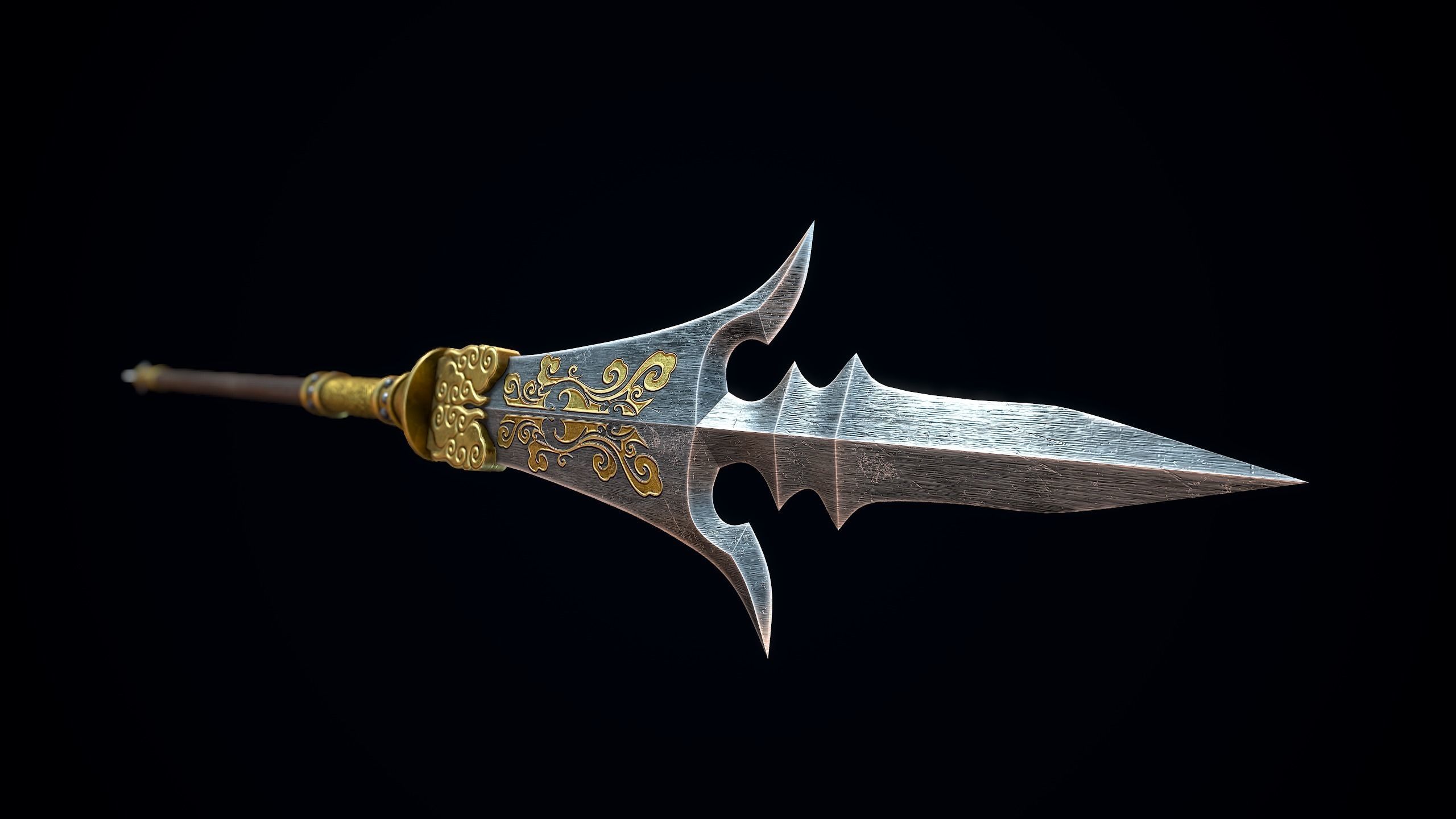 3D model Chinese Trident Spear VR / AR / low-poly | CGTrader