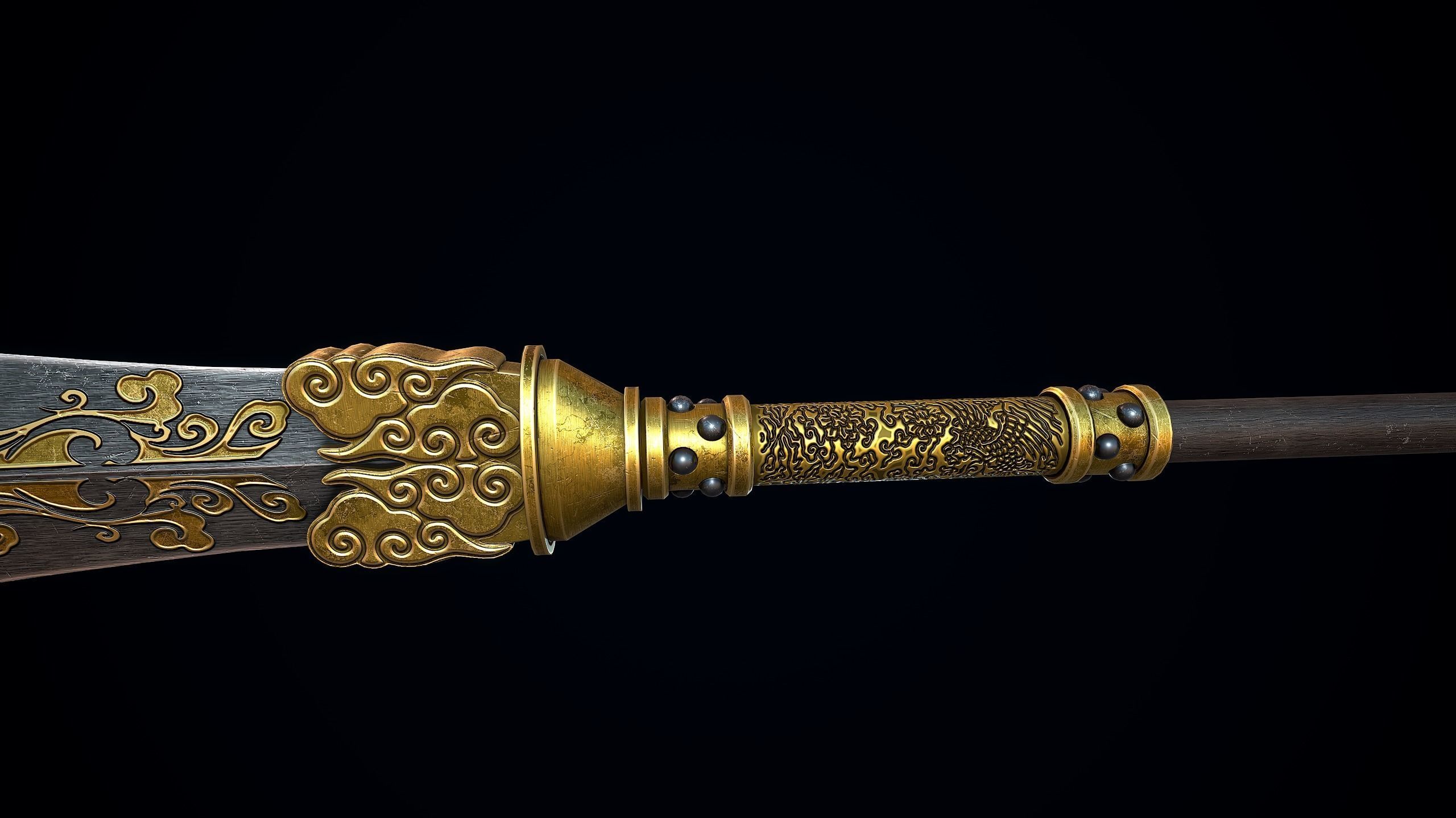 3D model Chinese Trident Spear VR / AR / low-poly | CGTrader
