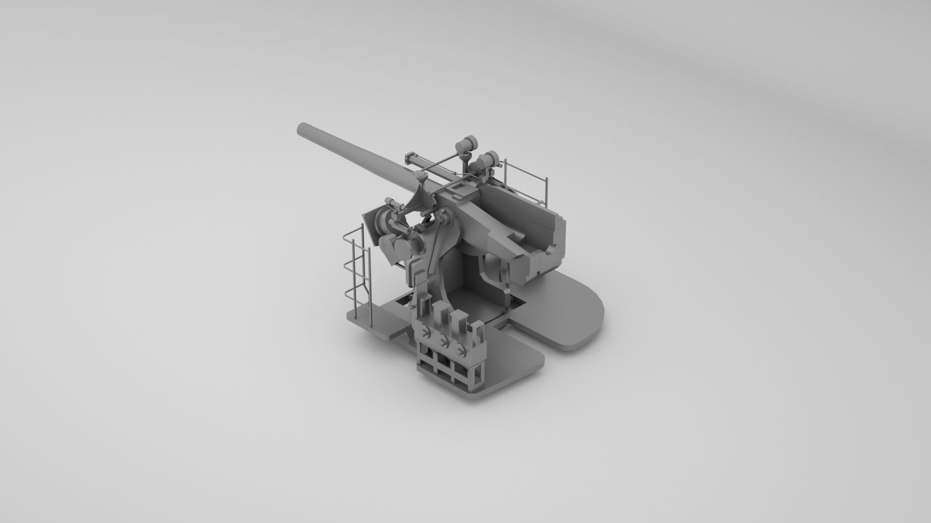 5 inch - 127mm 25 Mk19 Single Naval Gun 3D model rigged | CGTrader