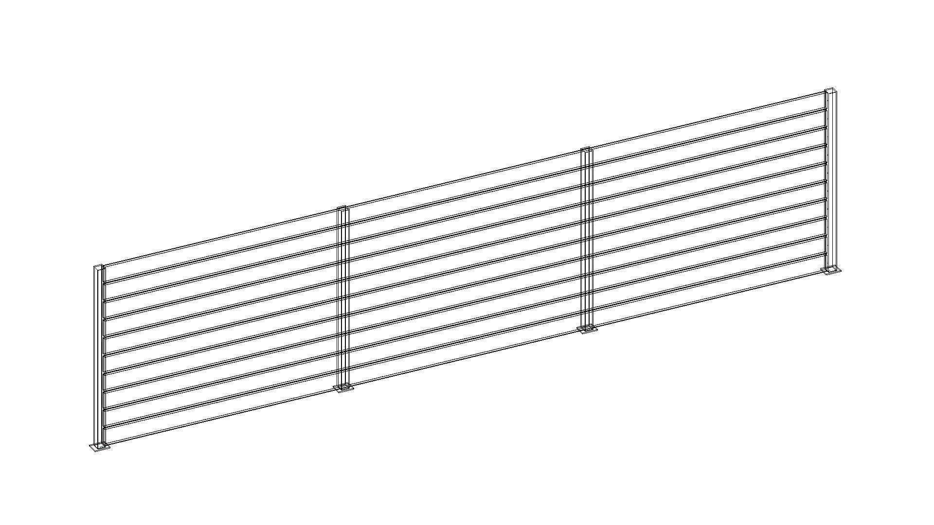 Line Based Parametric Slats Fence 3D model | CGTrader