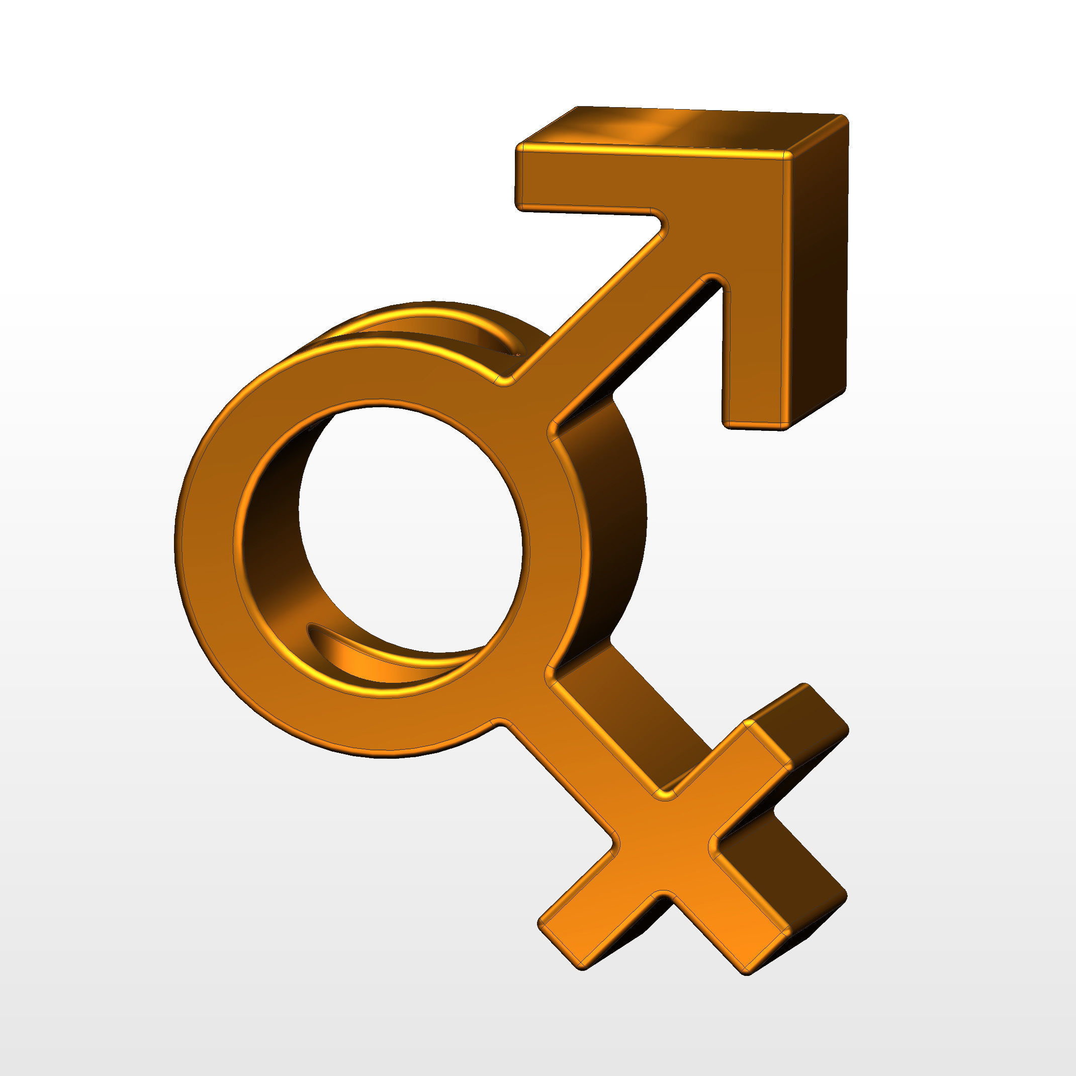 3D printed symbol of gender fluidity the androgynous 3D model 3D ...