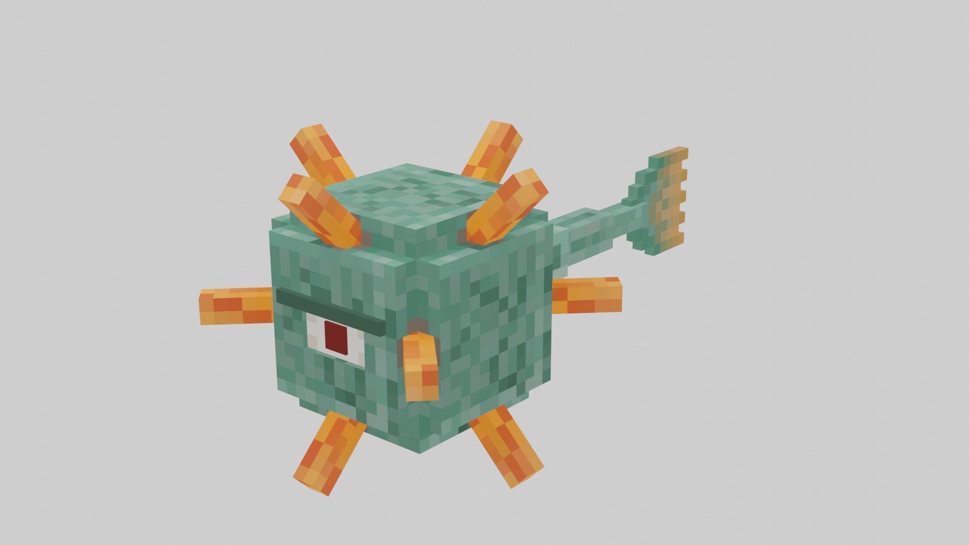 Minecraft Guardian 3D model animated rigged | CGTrader