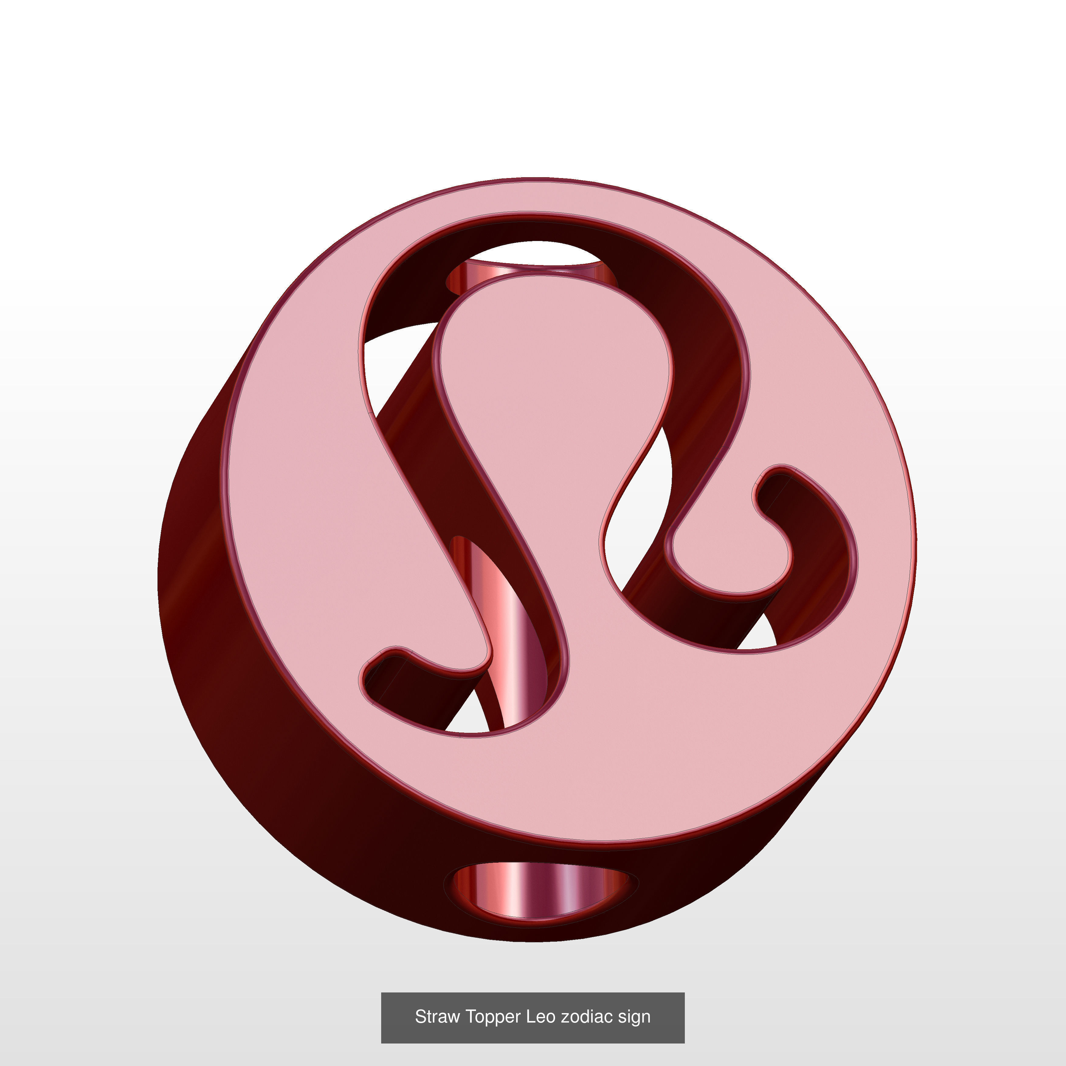 collection of 3D printed straw toppers the Zodiac Series | CGTrader