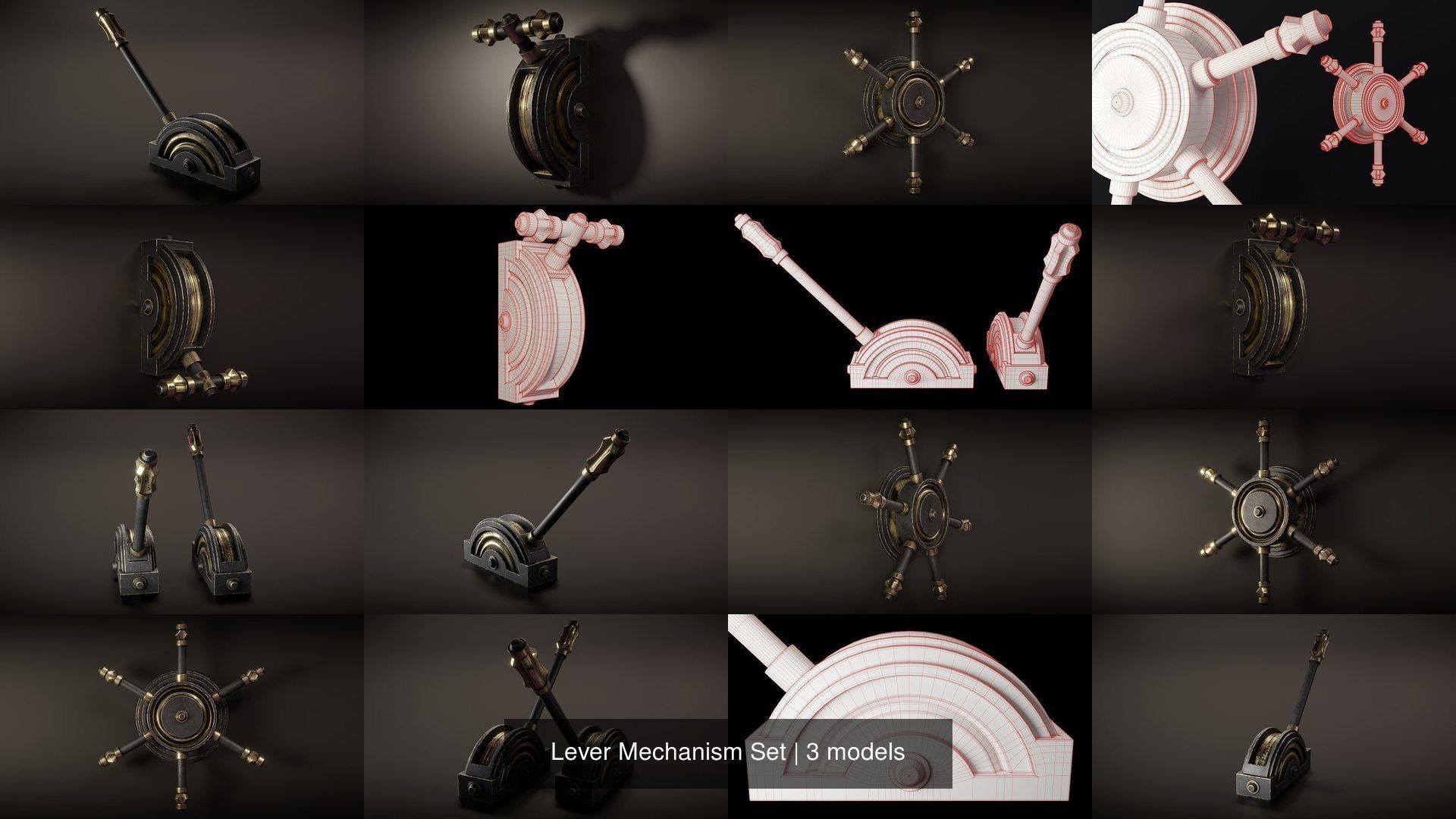 Lever Mechanism Set 3D Model Collection | CGTrader