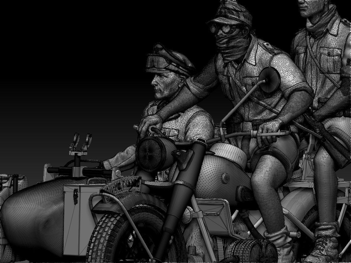 german motorcycle crew 3D model 3D printable | CGTrader