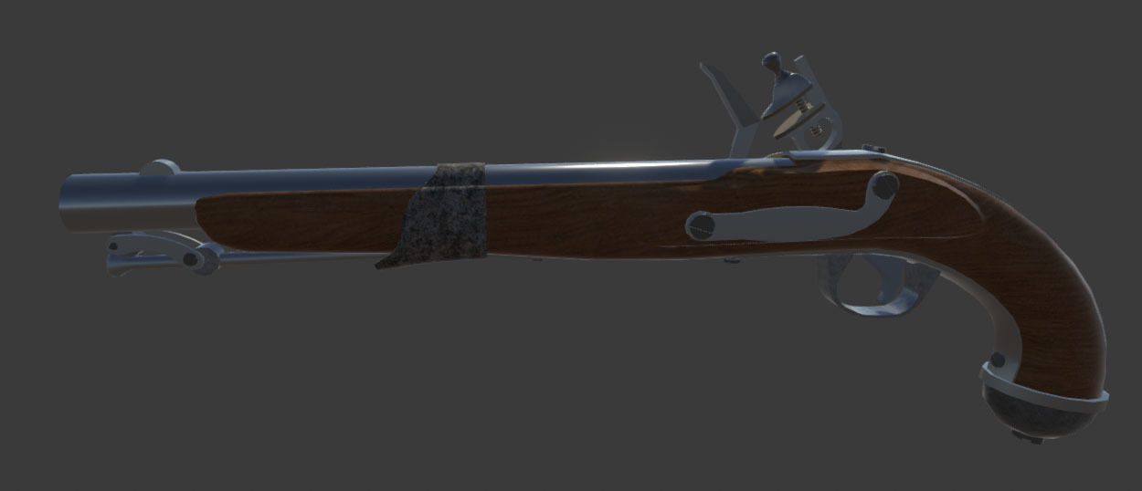 3D model Flintlock pistol VR / AR / low-poly | CGTrader