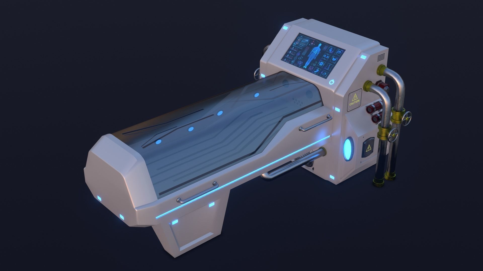3D model Sci-Fi Cryopod VR / AR / low-poly | CGTrader