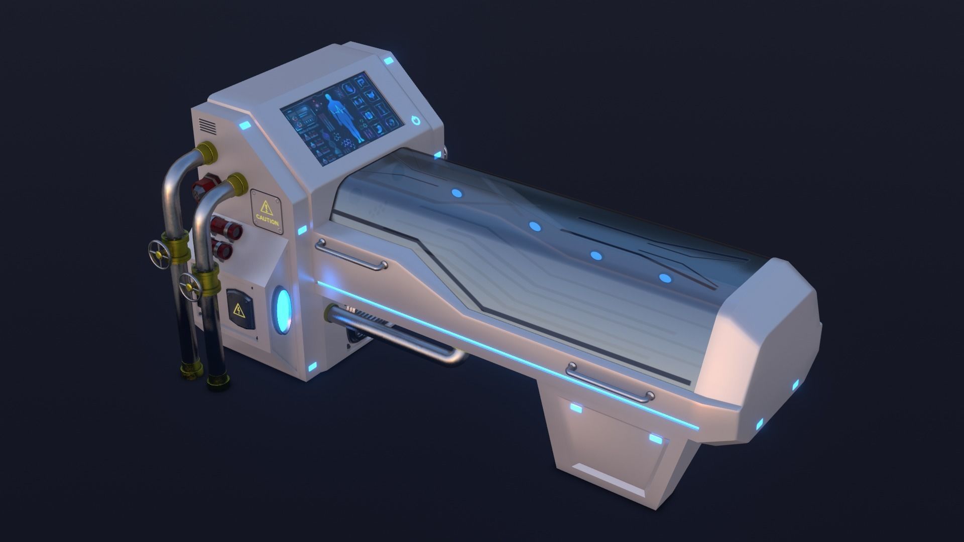3D model Sci-Fi Cryopod VR / AR / low-poly | CGTrader